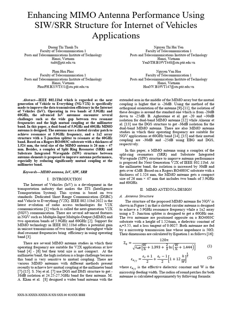 Enhancing MIMO Antenna Performance Using SIW/SRR Structure For Internet ...