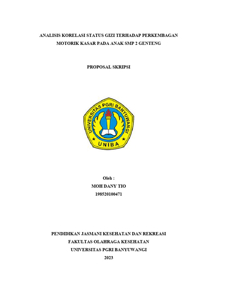 Analisis Asupan Gizi Terhadap Perkembangan Motorik Kasar Pada Anak SMPN ... Analisis Asupan Gizi Terhadap Perkembangan Motorik Kasar Pada Anak SMPN ...