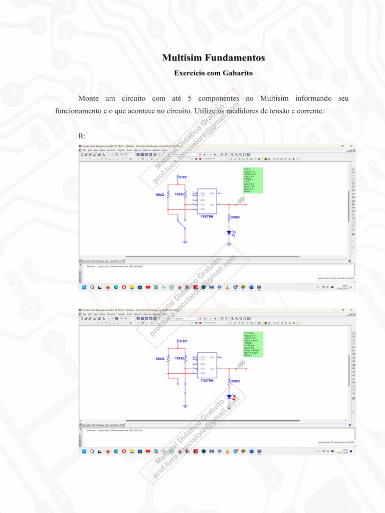 Atividade Prática - Multisim Fundamentos | PDF
