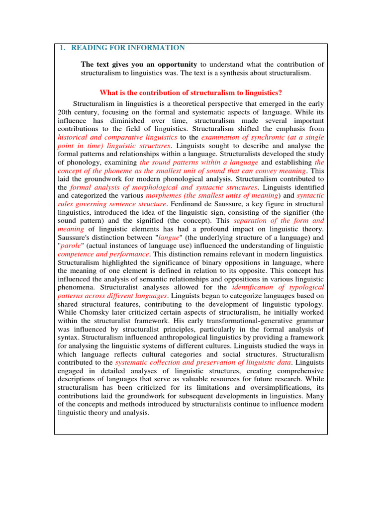 Reading for Information | PDF | Linguistics | Syntax