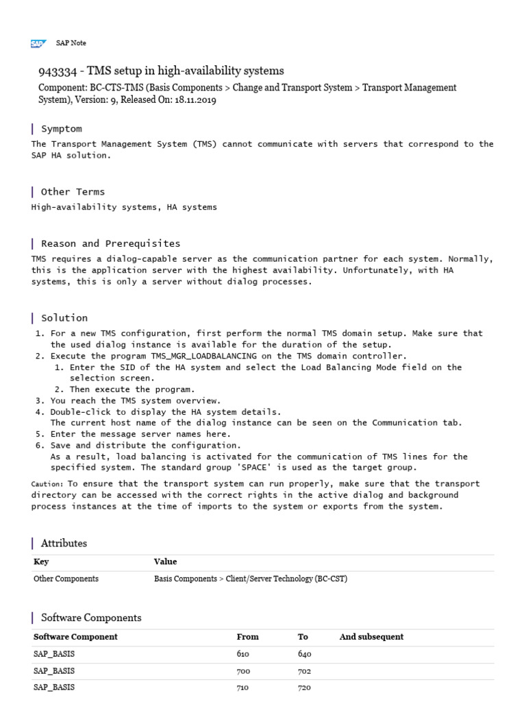 Tms Setup In Ha System Pdf Load Balancing Computing Server Computing