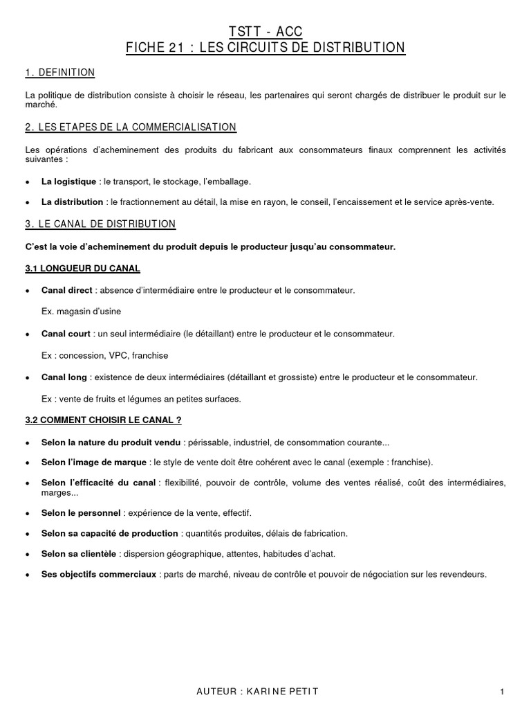 Circuits de Distribution : Définition et Types | PDF | Économie d ...