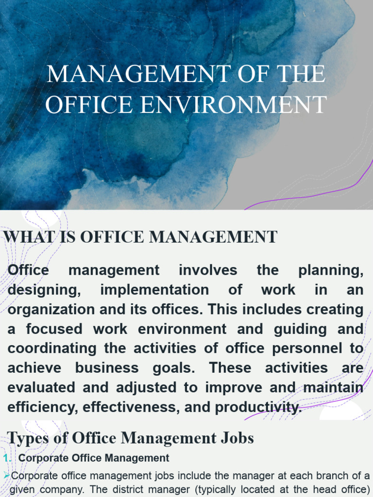 Management of the Office Environment | PDF | Chair | Human Factors And Ergonomics