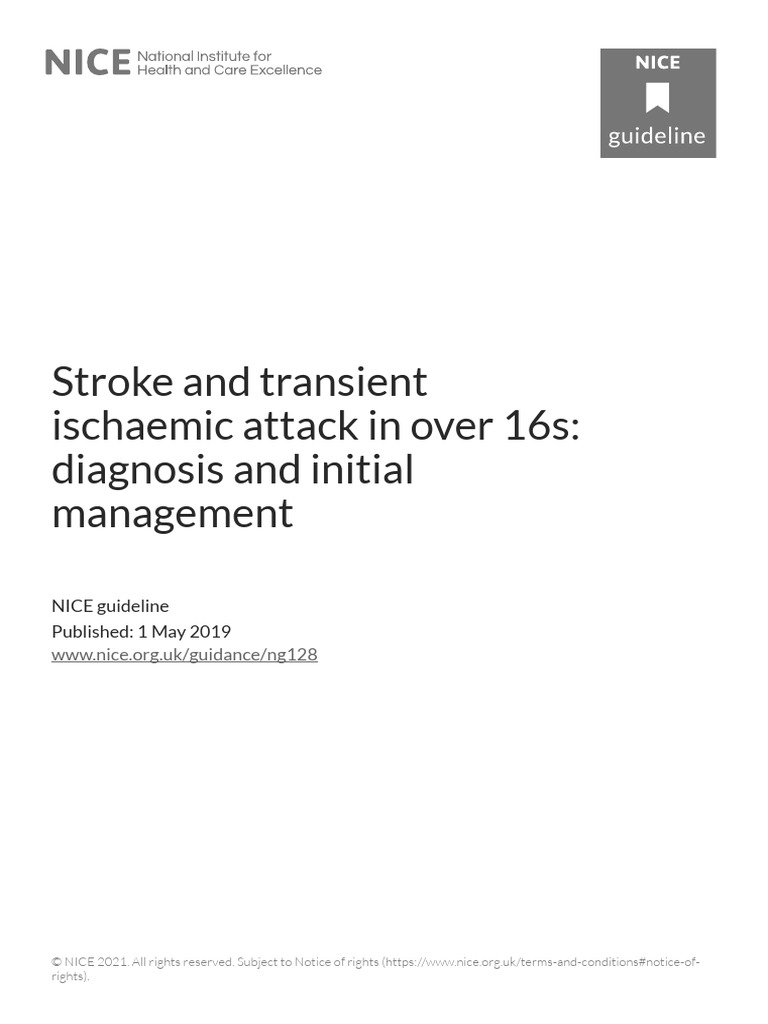 Stroke & TIA Diagnosis Guide (NICE) | PDF | Stroke | Aspirin