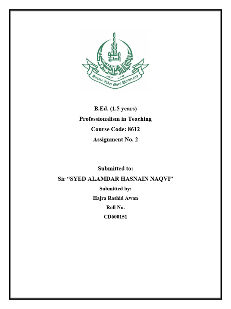 8612 Second Ass | PDF | Pedagogy | Teachers