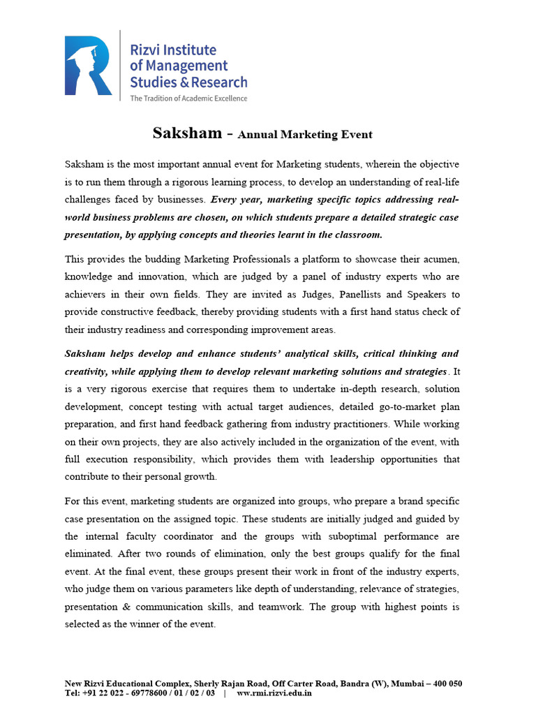 Saksham Report | Download Free PDF | Retail | Marketing
