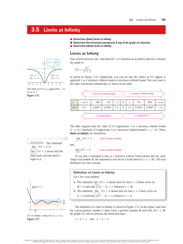Limits at Infinity | PDF | Asymptote | Mathematical Analysis