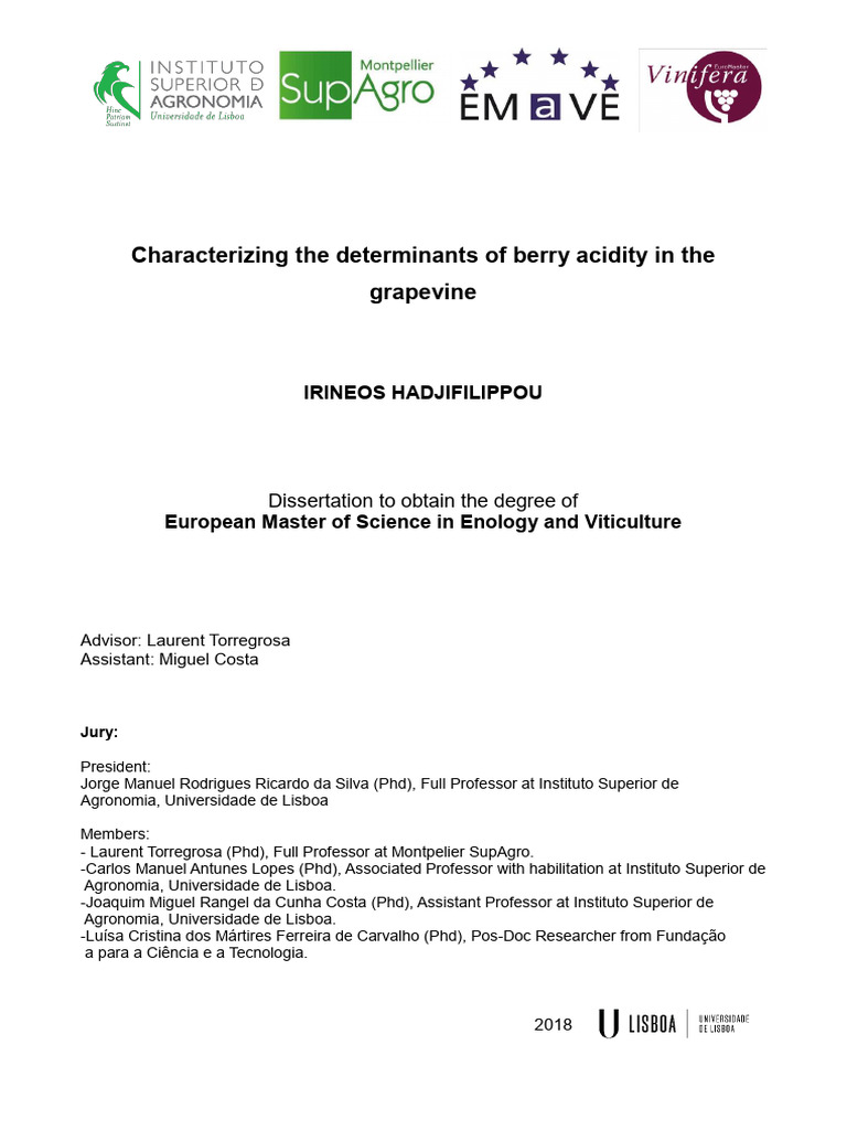 Determinants of Berry Acidity in Grapevines | PDF | Glycolysis