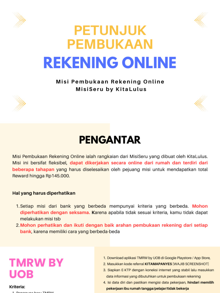 Petunjuk Pembukaan Rekening | PDF