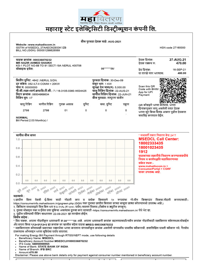 Light Bill Electricity Bill | PDF