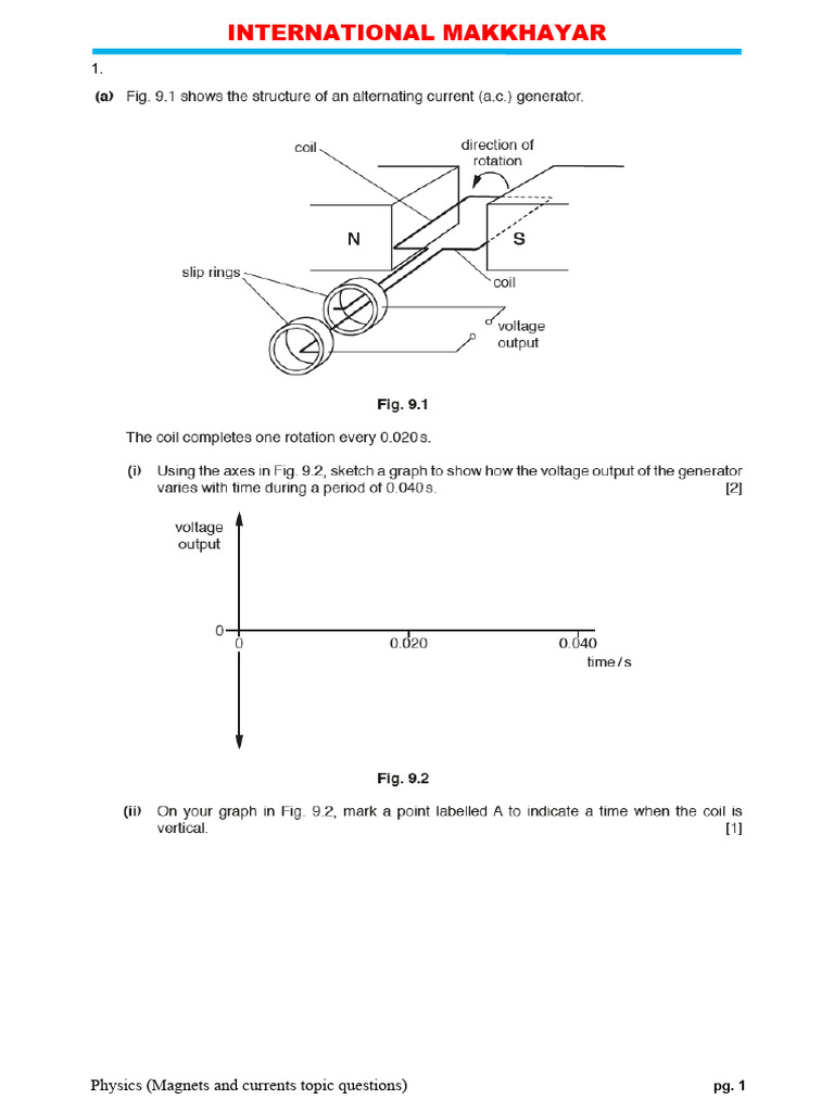Magnets and Currents Topic Questions | PDF | Physics | Physical Sciences