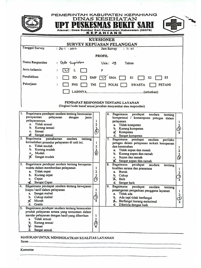 Contoh Kuisioner | PDF