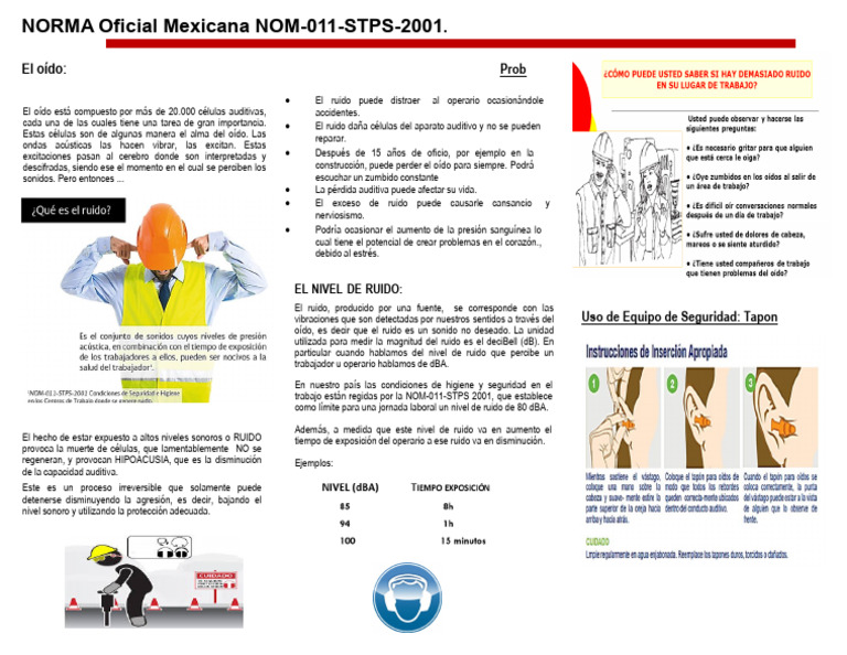 Triptico - Nom-011-Stps | PDF | ruido | Escuchando