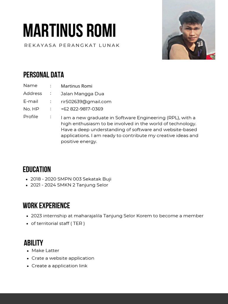 CV Martinus Romi - 20240403 - 013135 - 0000 | PDF | Karier & Perkembangan