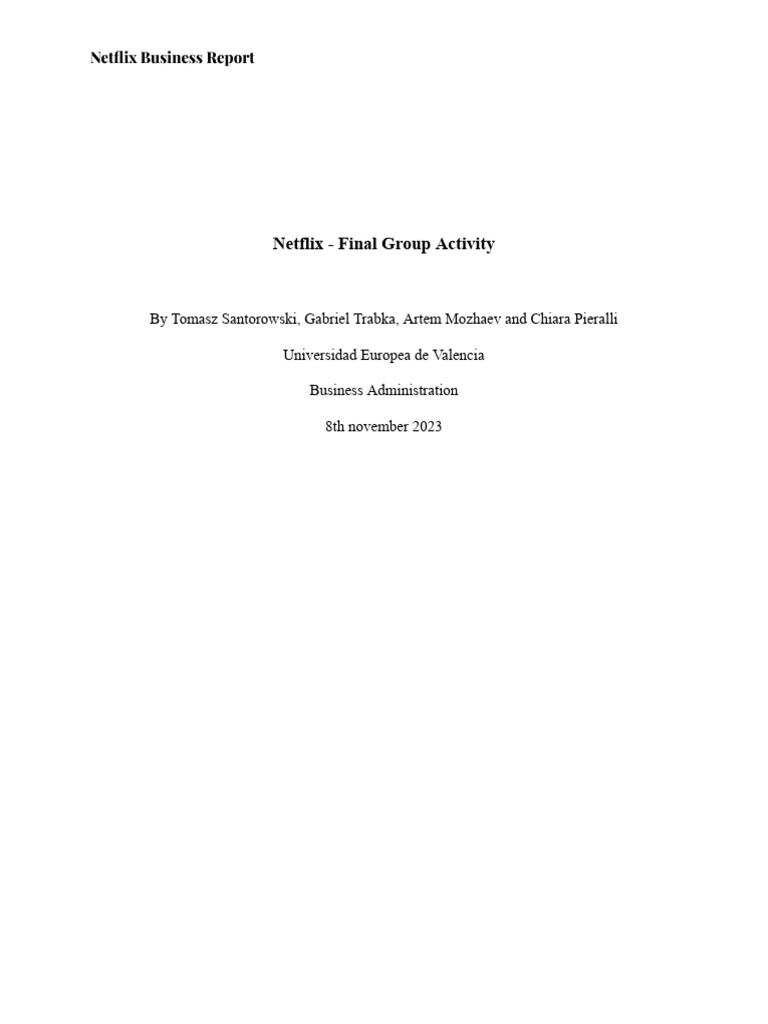 Netflix Business Analysis 2023 | PDF | Netflix | Streaming Media