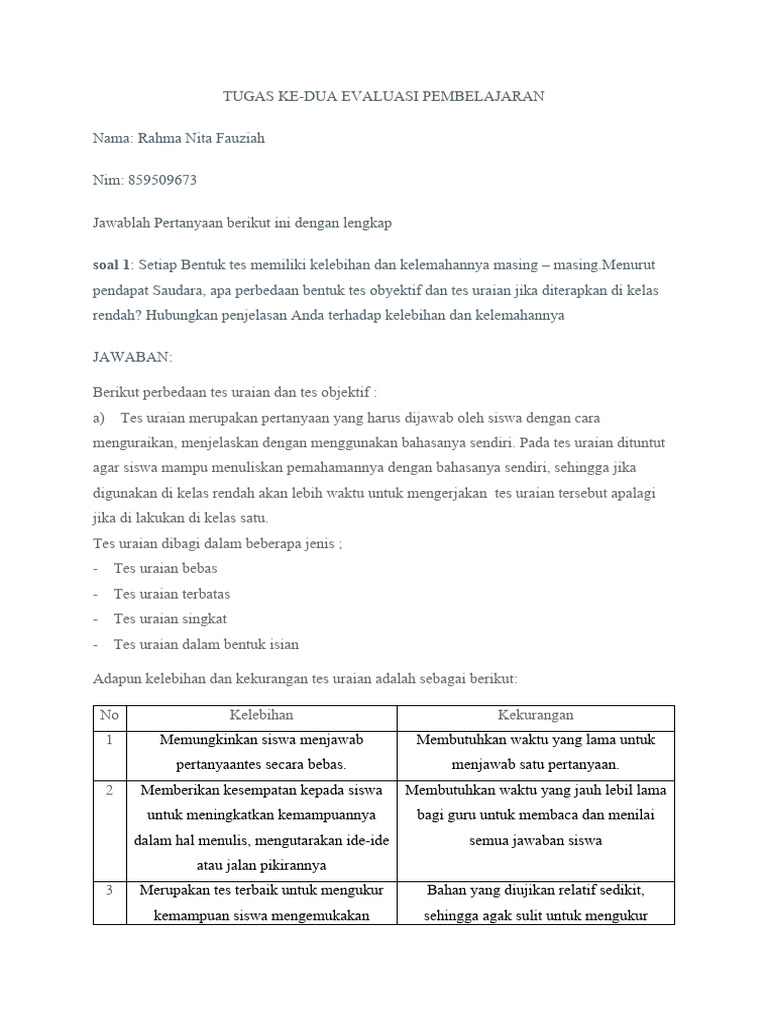 Tugas Evaluasi 2 Rahma Nita | PDF