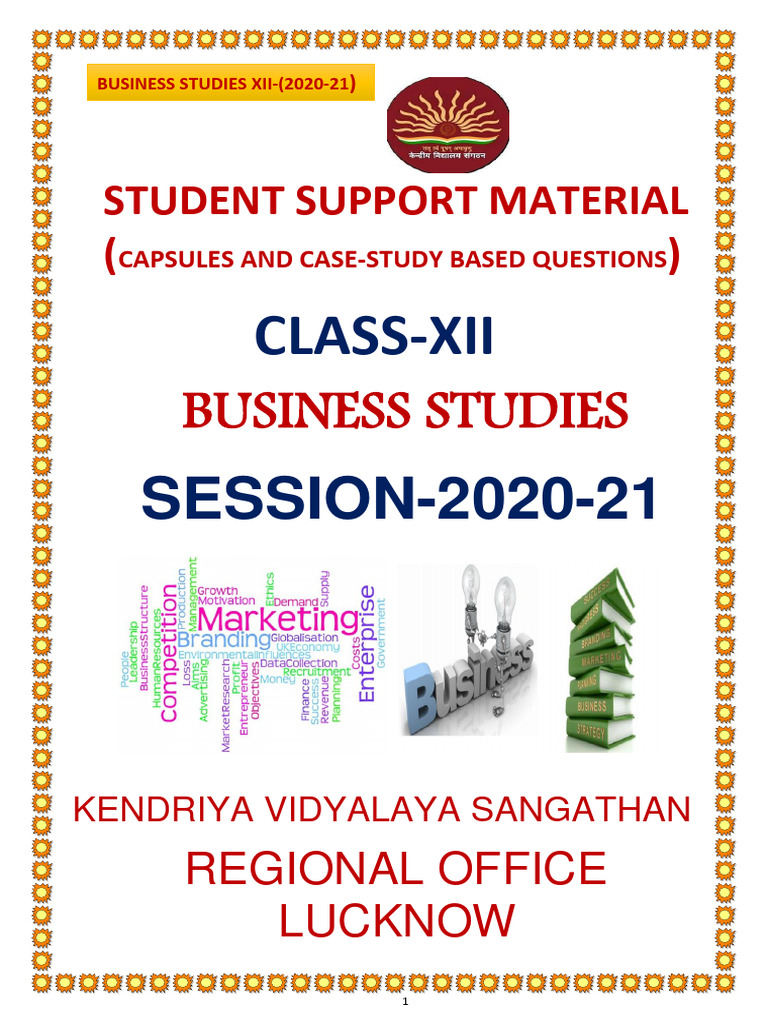 B ST Student Support Material Xii - 2020-21 | PDF | Science | Marketing
