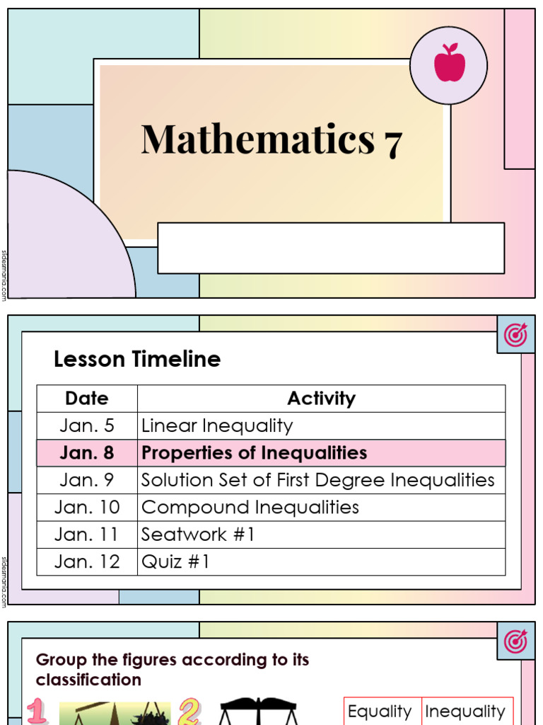 Mathematics 7: Linear Inequalities Guide | PDF | Inequality ...