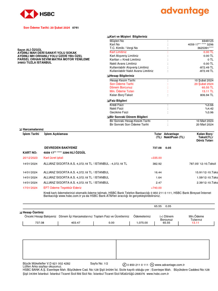 Banksoft Kredi Karti Ekstresi HSBC NR1 | PDF Banksoft Kredi Karti Ekstresi HSBC NR1 | PDF