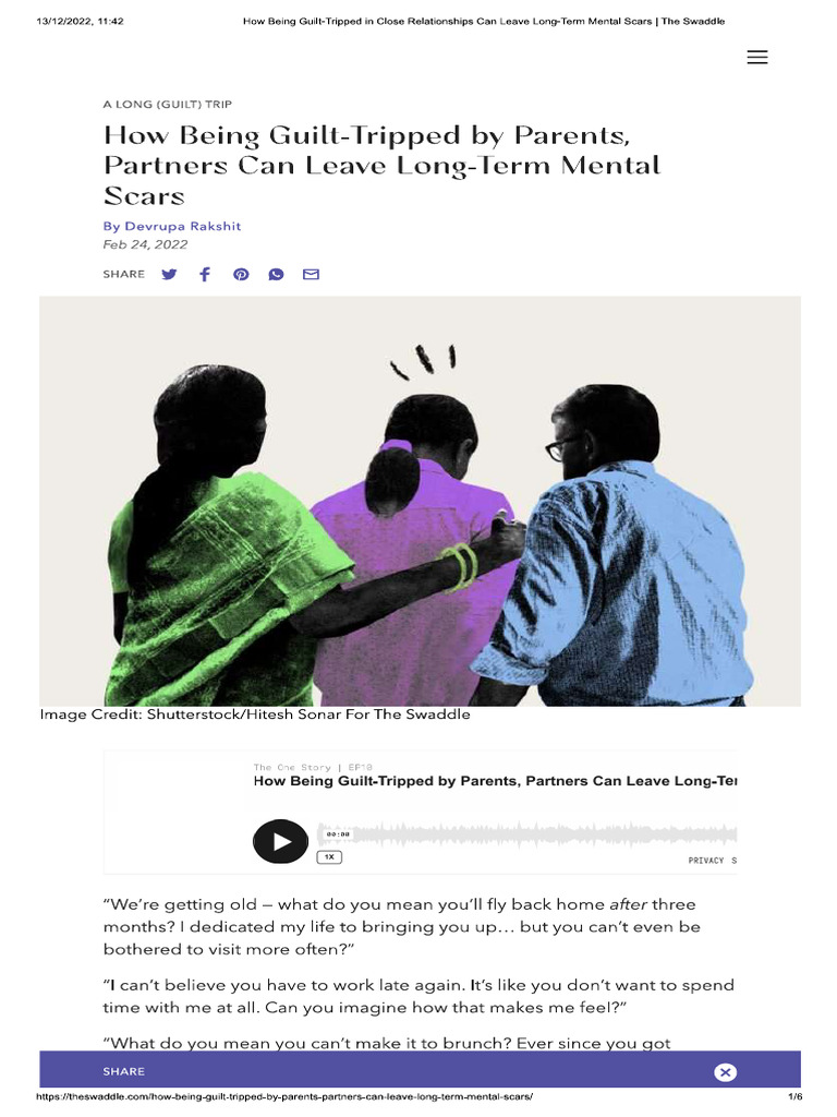 How Being Guilt Tripped by Parents, Partners Can Leave Long Term Mental ...