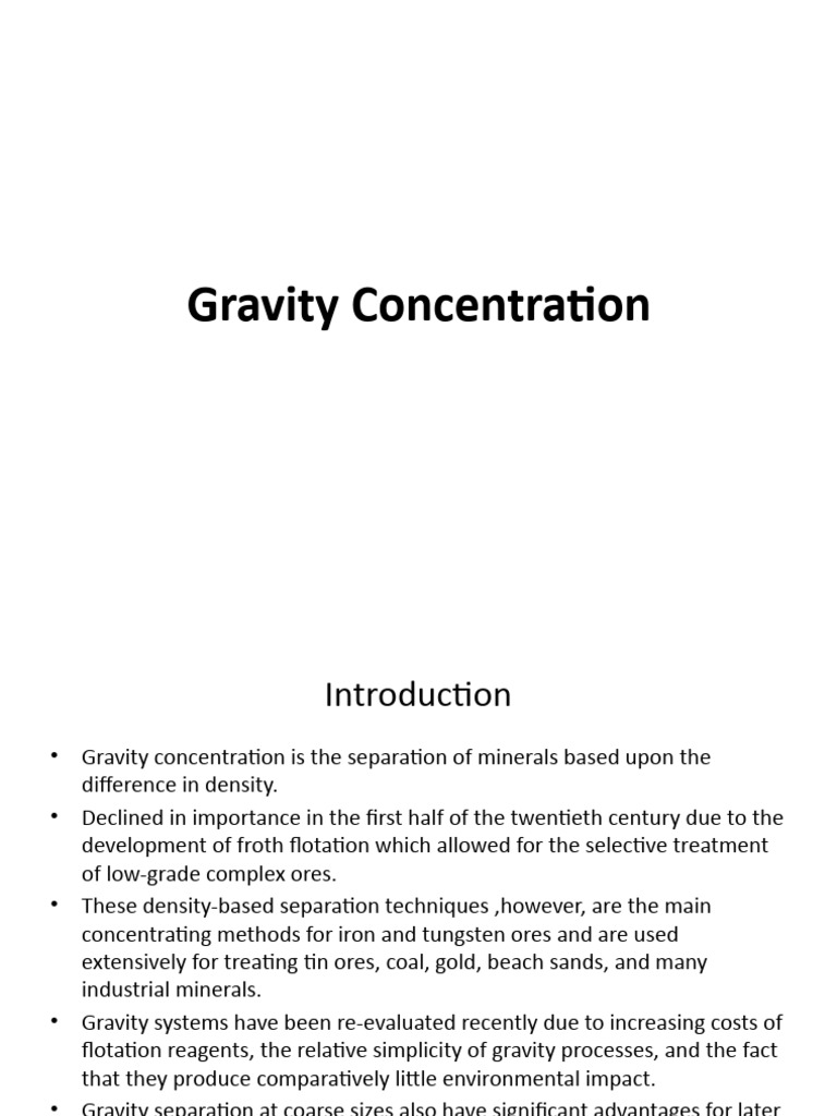 Gravity Concentration (Latest) | PDF