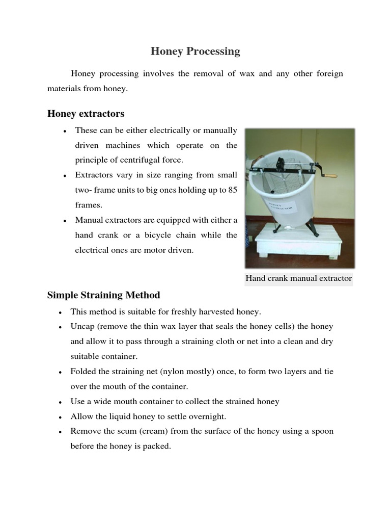 Honey Processing | PDF | Beekeeping | Honey