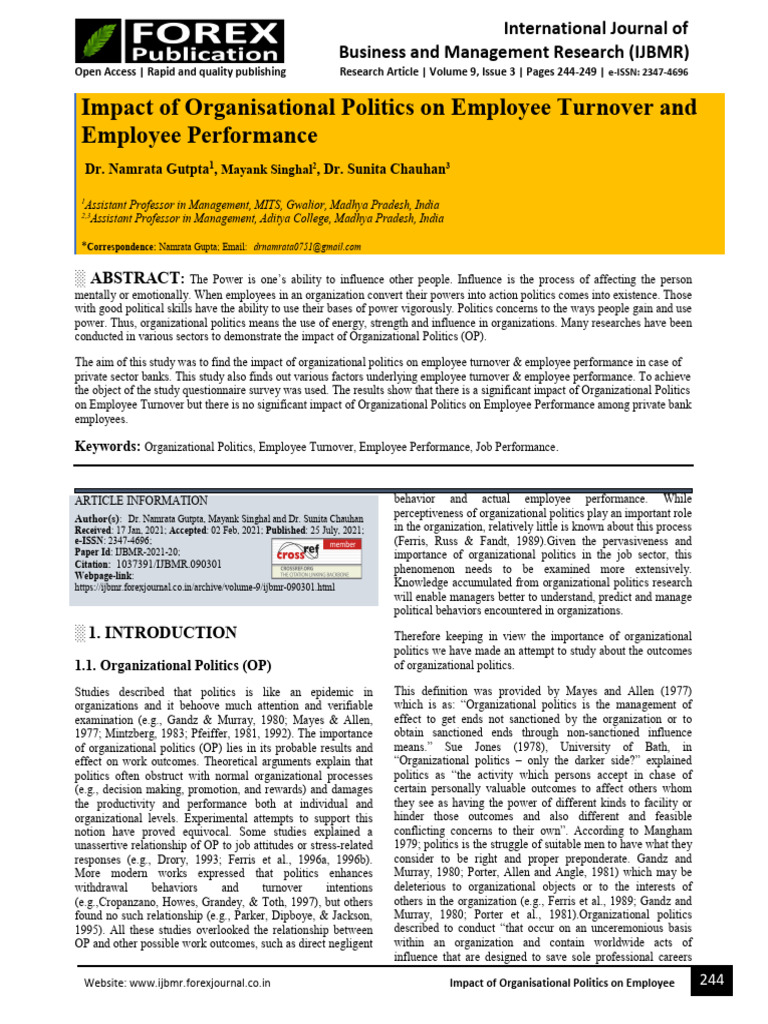 Unsignificant - Org Pol To Employee Performance | PDF | Cronbach's ...