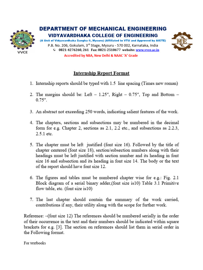 5 Internship Report Guidelines | PDF