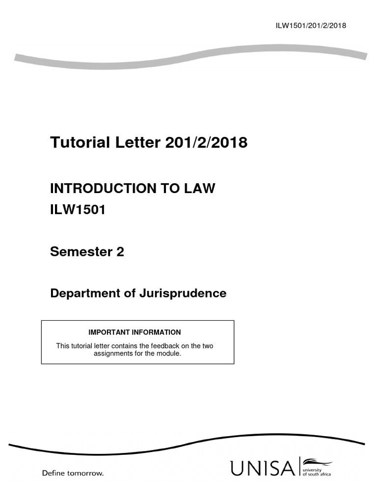 ILW1501 TL201 2018 2 B | PDF | Constitution | Governance