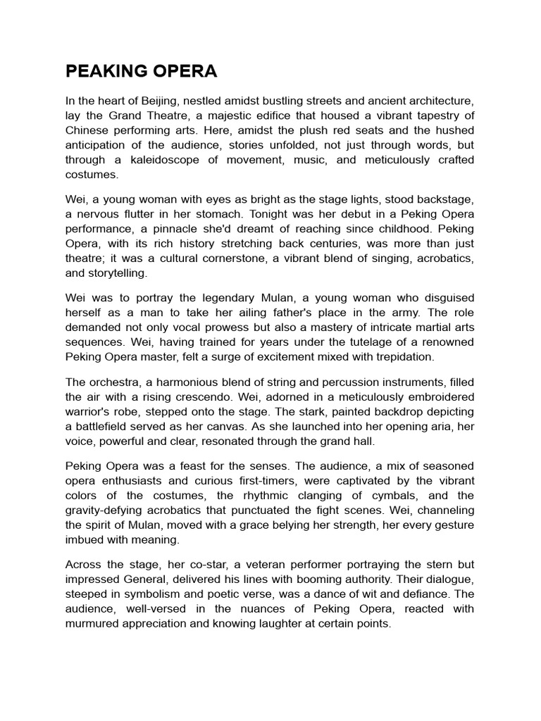 Peaking Opera | PDF | Opera | Performing Arts