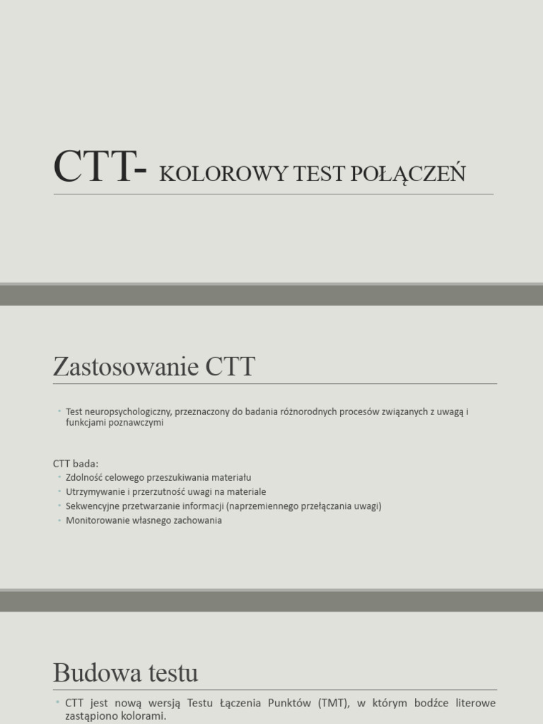 CTT - Kolorowy Test Połączeń | PDF