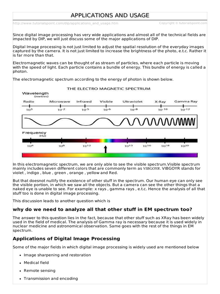 Applications and Usage | PDF | Electromagnetic Spectrum ...