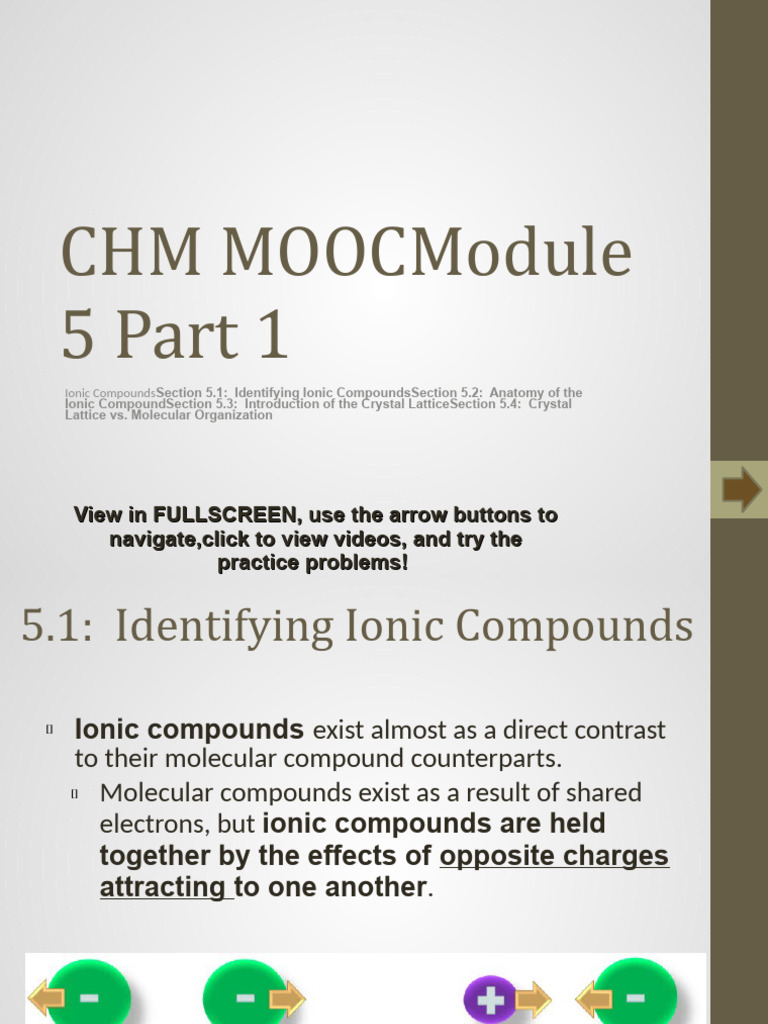 MOOC Module 5 Part 1 - FA21 | PDF | Ion | Chemical Compounds