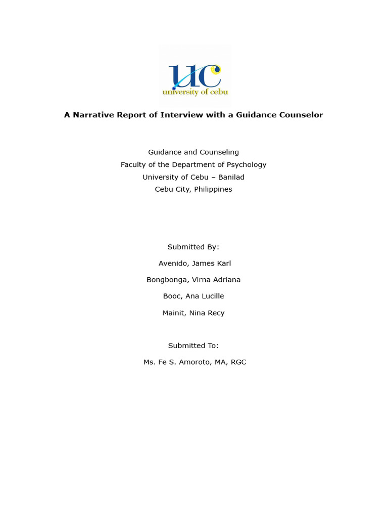 Narrative Report | PDF | Psychology | Behavioural Sciences