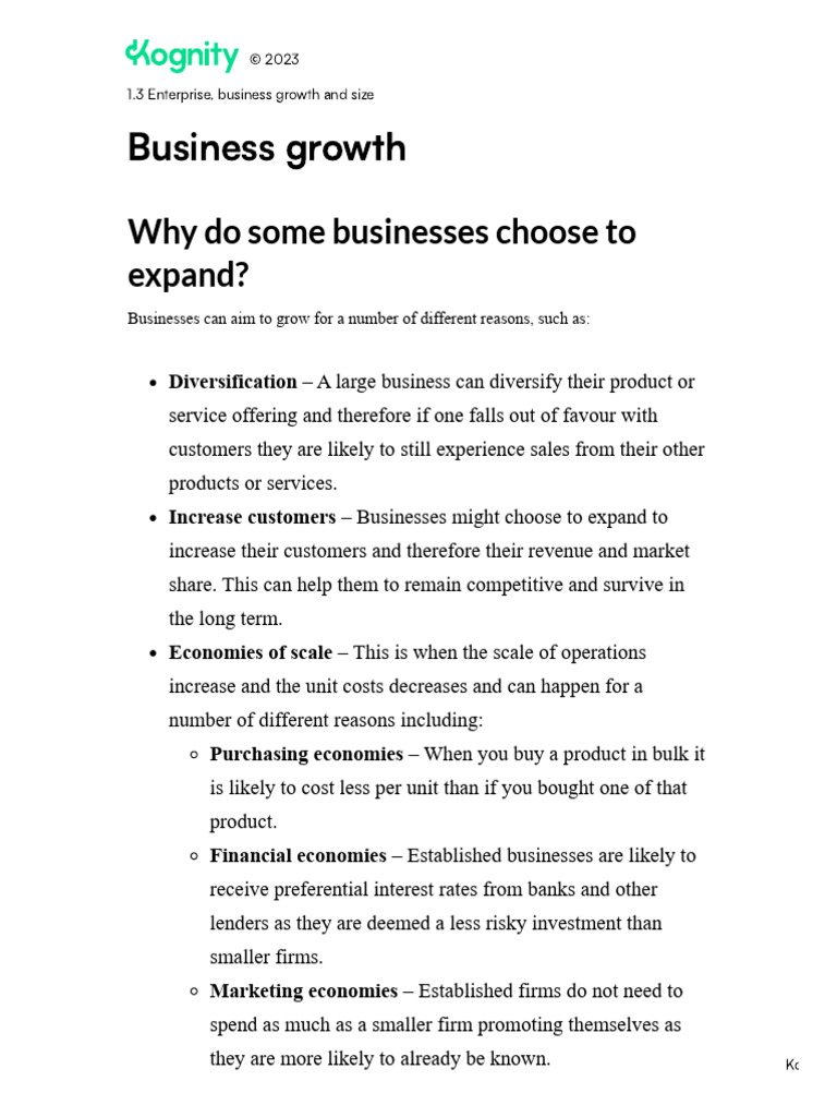 Enterprise, Business Growth and Size - Business Growth | PDF | Lego ...