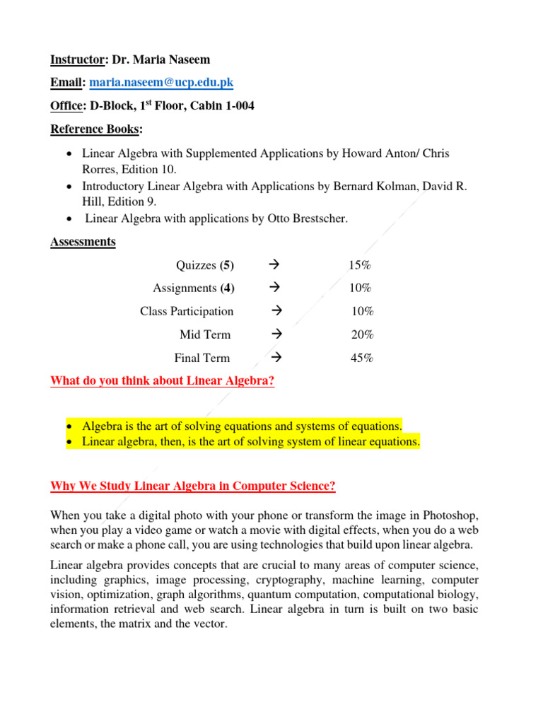 Introduction, Linear Equation | PDF | System Of Linear Equations | Equations