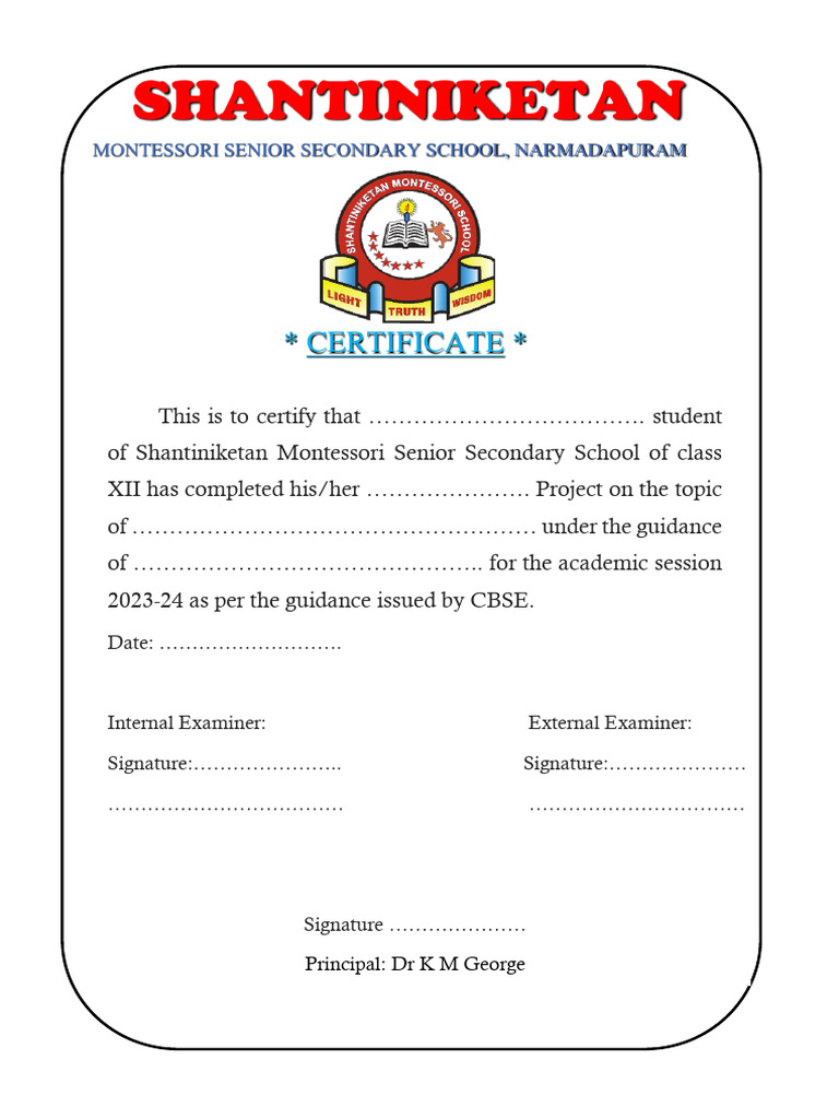 12, Project Certificate | PDF