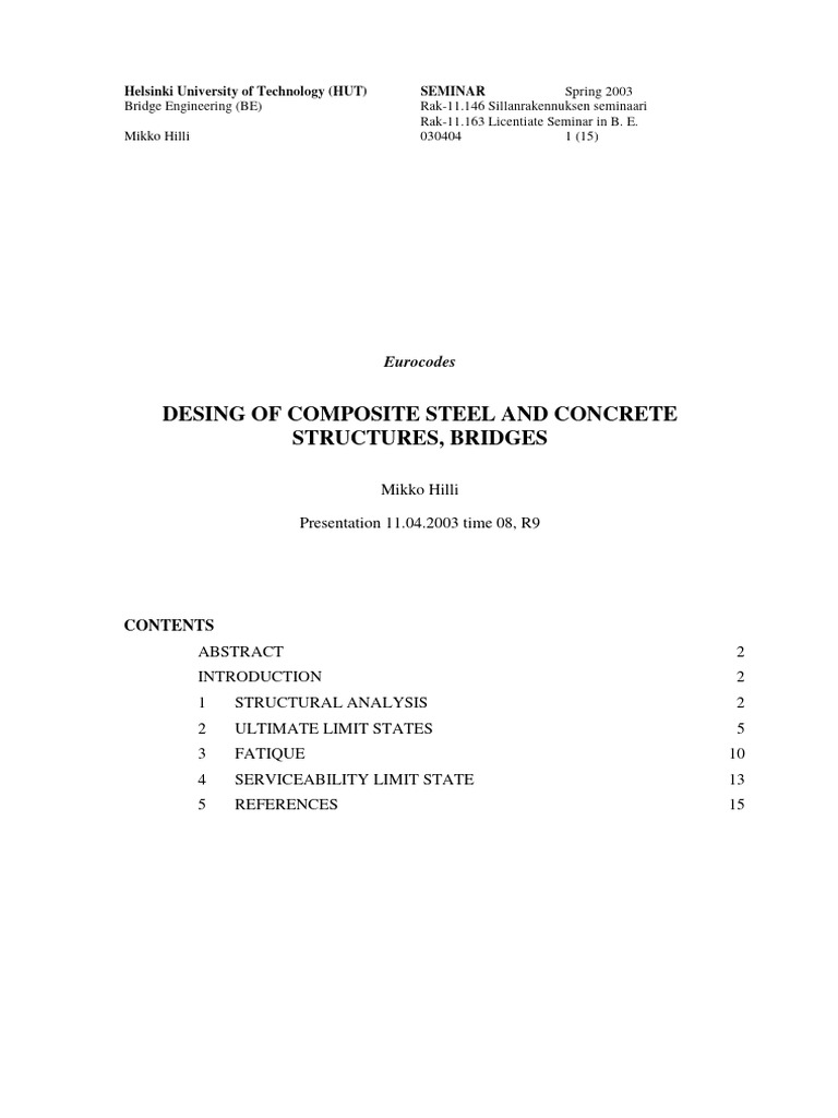 Design Composite Bridges | PDF | Bending | Strength Of Materials