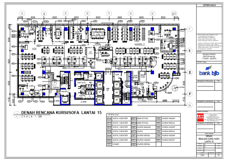 3.denah Rencana Kursi - Sofa Lantai 15 | PDF