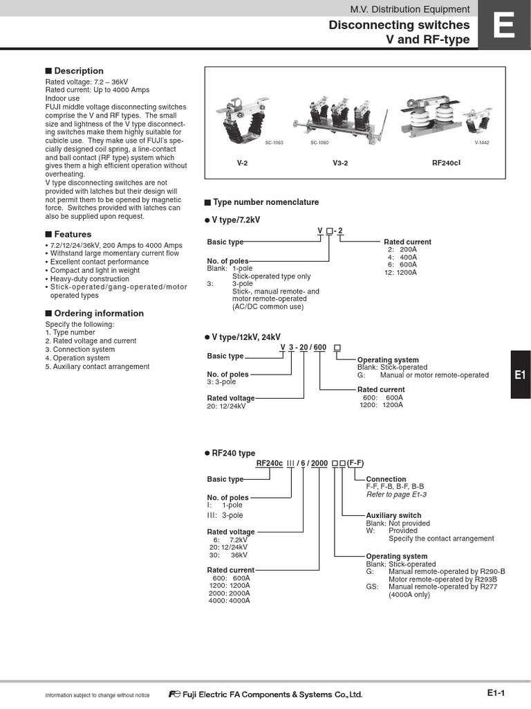 E1 01 Disconnecting Switches | PDF | Switch | Electrical Equipment