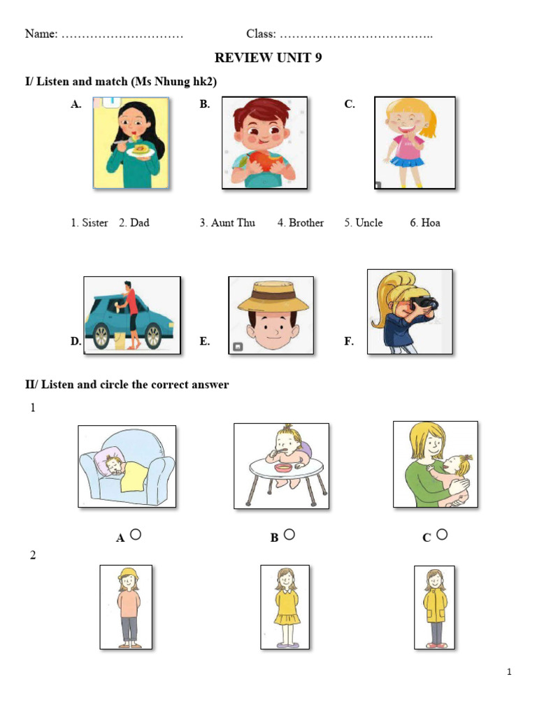 Bai On Tap Unit 9 - Grade 3 | PDF