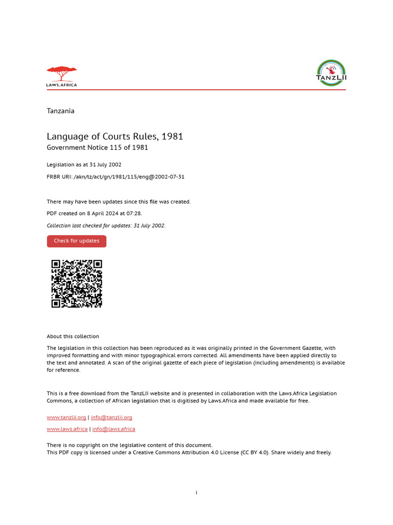 Language of Courts Rules 1981 | PDF | Creative Commons License ...