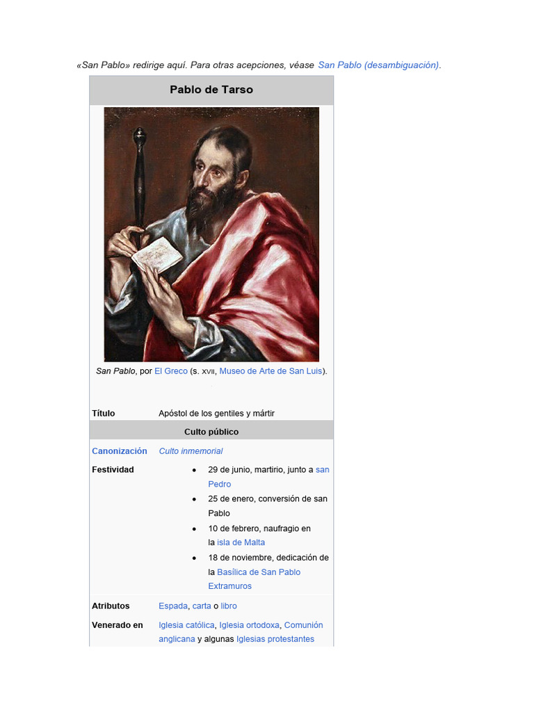 San Pablo | PDF | Pablo el apóstol | Cristianismo primitivo