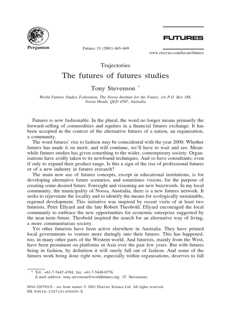 Trajectories Future of The Future | PDF | Methodology | Futures Contract