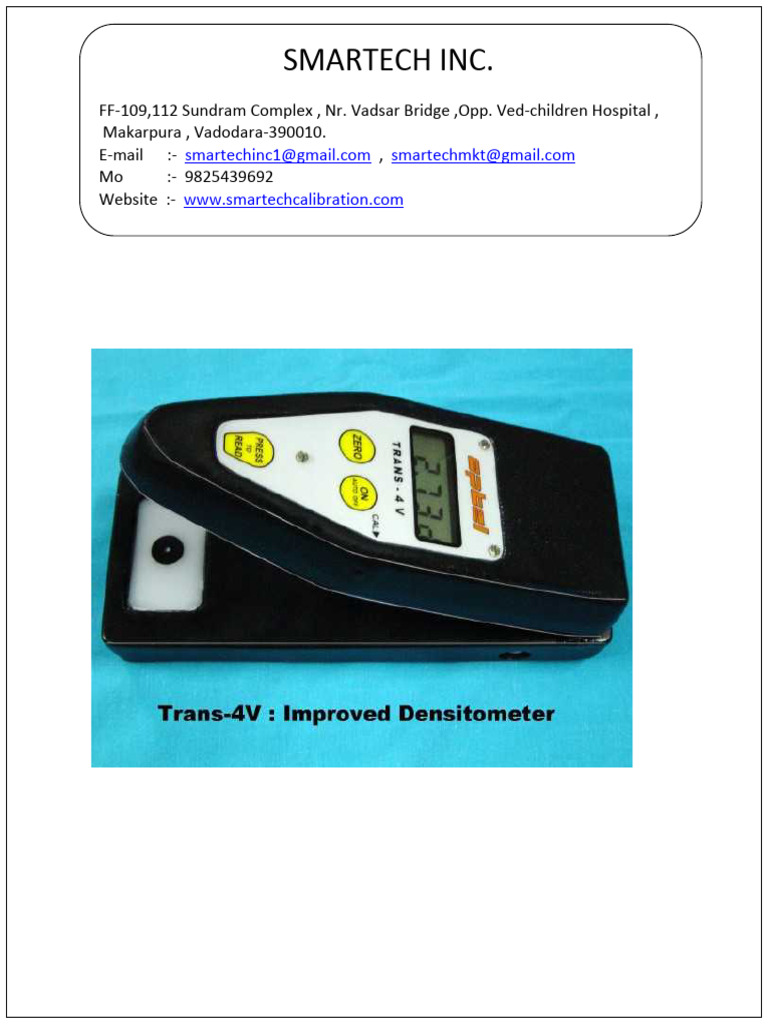 Trans 4v Densitometer | PDF | Equipment | Optics