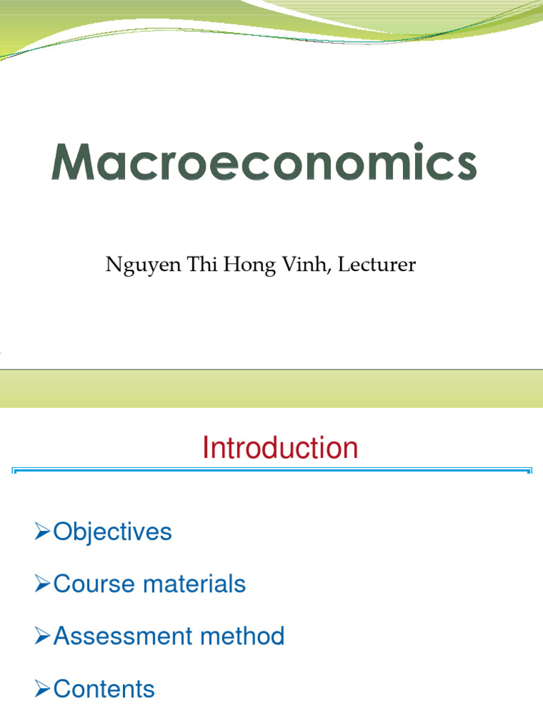 Chapter 1 Introduction To Macroeconomics | PDF | Economics | Macroeconomics