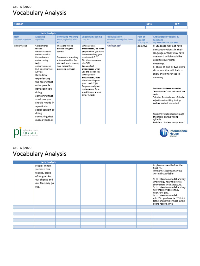LA - Vocabulary - Example TM | Download Free PDF | Stress (Linguistics ...