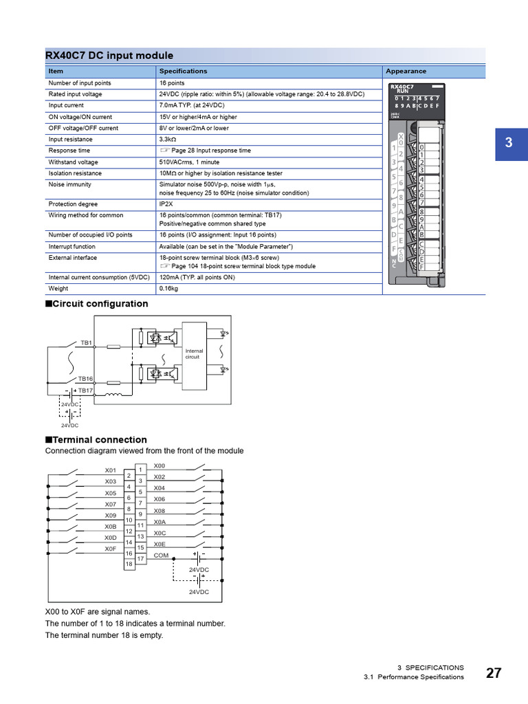 INPUT RX40C7 MITSUBISHI | PDF | Electrical Circuits | Electronic Circuits