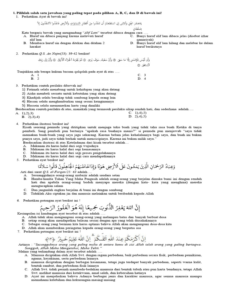 Naskah Soal Asaj Pai 2023-2024 | PDF