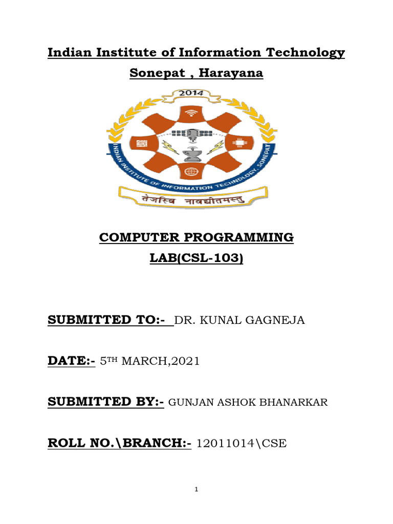 Gunjan Lab Programming Assignments | PDF | Software Engineering | Computing